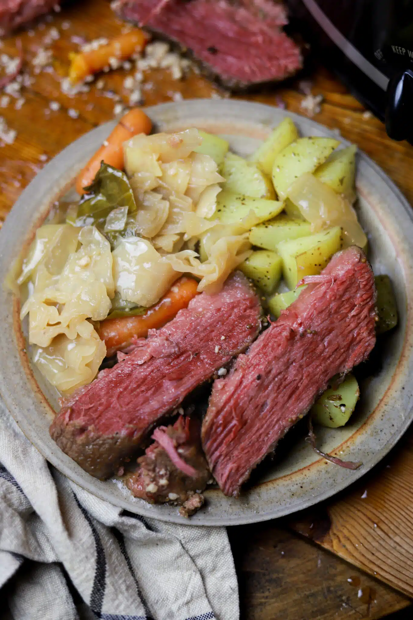 Easy Slow Cooker Corned Beef and Cabbage
