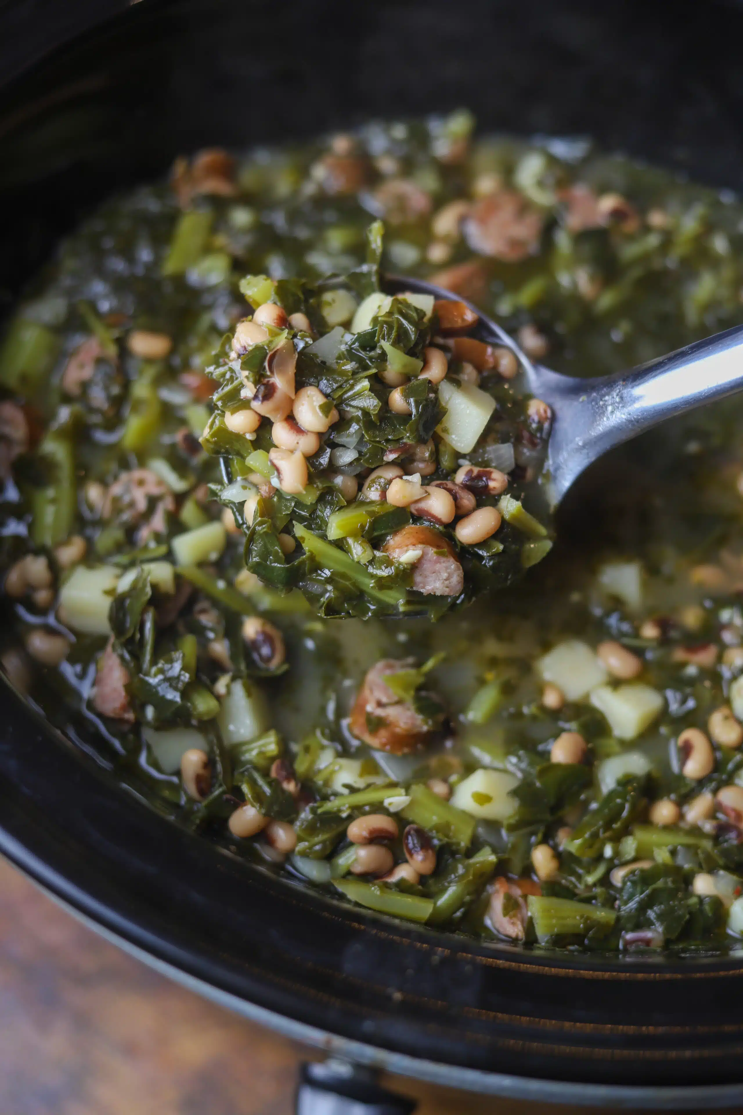 Black Eyed Peas and Collard Greens Stew